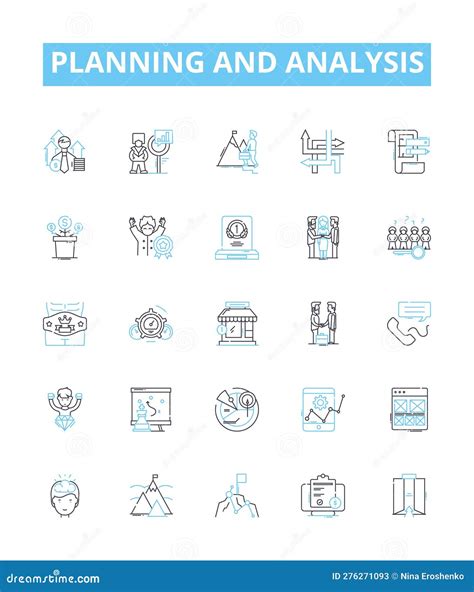 Planning And Analysis Vector Line Icons Set Planning Analysis