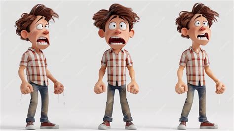 Premium Photo 3d Rendered Multiple Poses And Expressions Person In