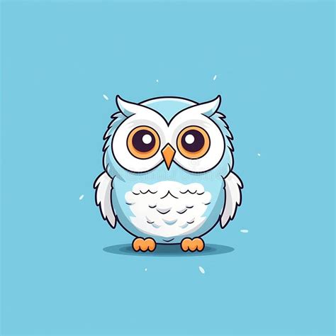 Cartoon Owl Illustration With Blue Background Stock Illustration Illustration Of Character