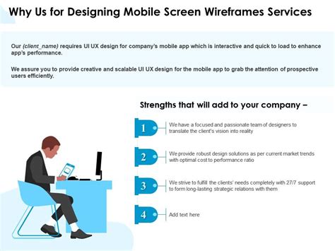 Why Us For Designing Mobile Screen Wireframes Services Ppt Powerpoint Slides Skills