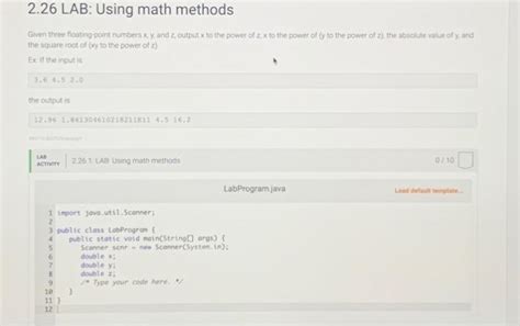solved 2 26 lab using math methods given three