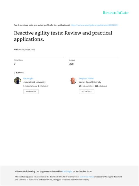 Reactive Agility Tests Pdf Perception Cognition