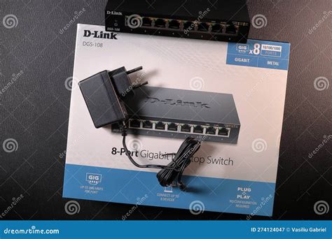 8 Port Gigabit Unmanaged Desktop Switch Dgs 108 Editorial Photography Image Of Networking