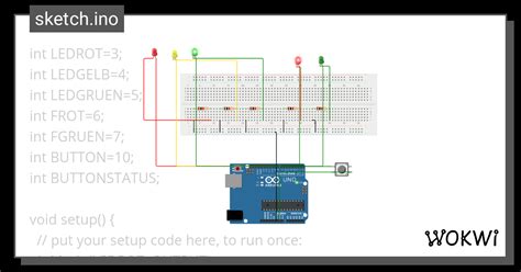 Ampel mit Fußgänger Ampel Wokwi ESP STM Arduino Simulator
