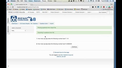 Importing Questions Into A Moodle Quiz Youtube