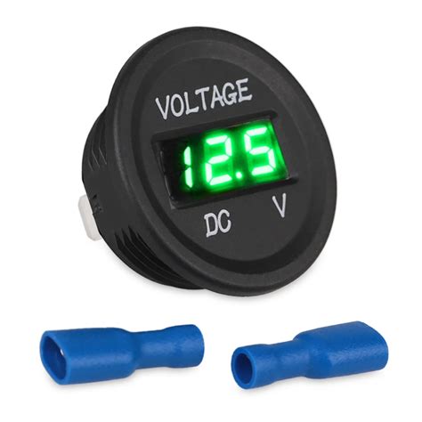 Blue Led Display Waterproof Motorcycle Voltmeter Gauge Voltage Meter
