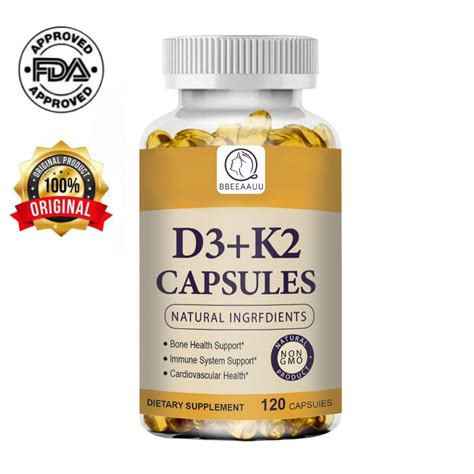 Bbeeaauu Alliwise Vitamin D3 5000iu And Vitamin K2mk7 200mcg Capsules