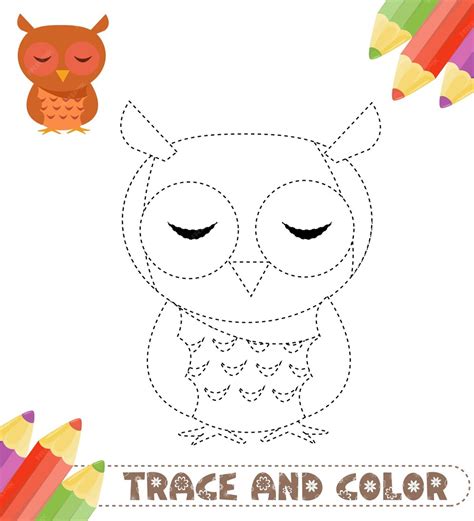 Premium Vector Trace And Color Owl