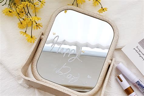 진심디자인 모던 빈티지 양면 라운드 사각형 탁상거울 위시버킷