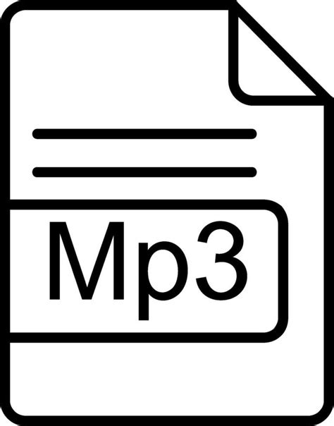 Mp3 File Format Line Icon 43258433 Vector Art At Vecteezy