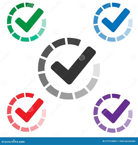 Colored Vector Illustration With Checkmark Icon Set Stock Vector Illustration Of Checkmark