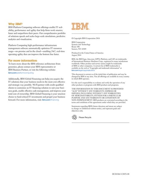 Advancing Life Sciences With Ibm Reference Architecture For Genomics Pdf