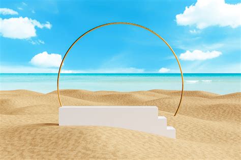 블루 비치 추상적인 배경에 제품 디스플레이 프레젠테이션을 위한 복사 공간이 있는 3d 연단 열대 여름과 휴가 개념 0명에 대한 스톡 사진 및 기타 이미지 Istock