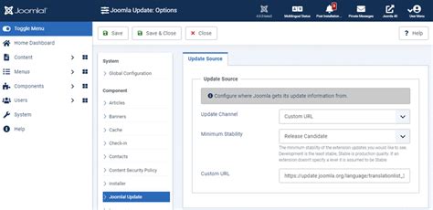 Help4 X Joomla Update Options Joomla Documentation