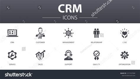 Crm Simple Concept Icons Set Contains Stock Vector Royalty Free 1217537998 Shutterstock