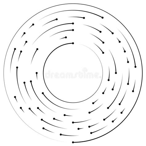 Segmented Circular Concentric Circle Element With Nodes Stock Vector Illustration Of Node