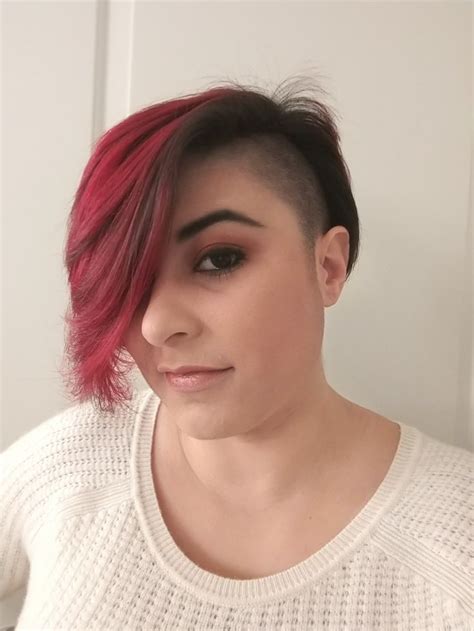 Side Shaved Asymmetrical Bob With Red Balayage Red Balayage Hair
