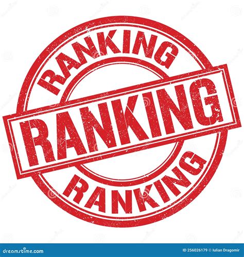 Ranking Written Word On Red Stamp Sign Stock Illustration