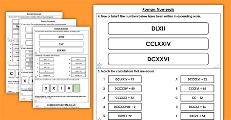 Roman Numerals Homework Extension Year 5 Place Value Classroom Secrets Classroom Secrets