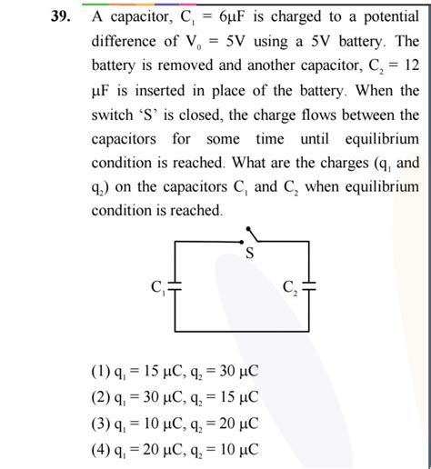 A Capacitor Mathrm { C } { 1 } 6 Mu Mathrm {f} Is Charged To A Po