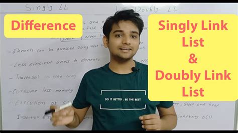 Comparison Between Singly Linked List And Doubly Linked List Hindi Youtube