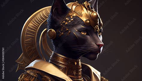 Bastet Half Woman Half Cat Goddess Of Ancient Egypt Ai Based Stock