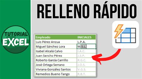 relleno rápido en excel tutorial excel