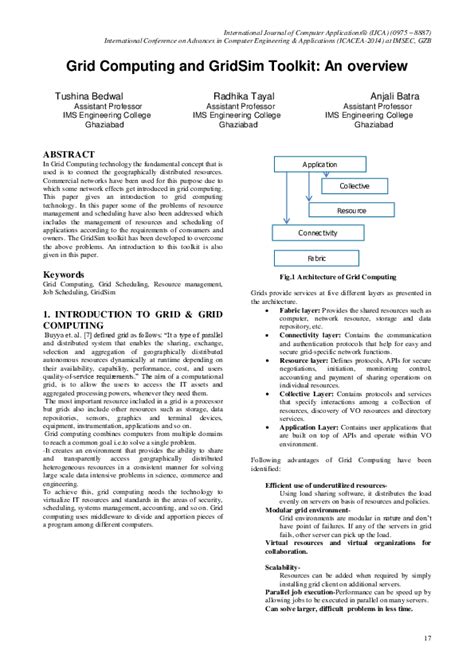 Pdf Grid Computing And Gridsim Toolkit An Overview