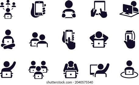 Man Using Computer Icon Images Stock Photos Vectors Shutterstock