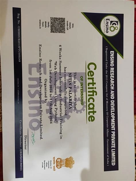 Nitin Palariya On Linkedin Webdevelopment Python Internship