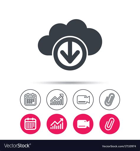 Download From Cloud Icon Data Storage Sign Vector Image