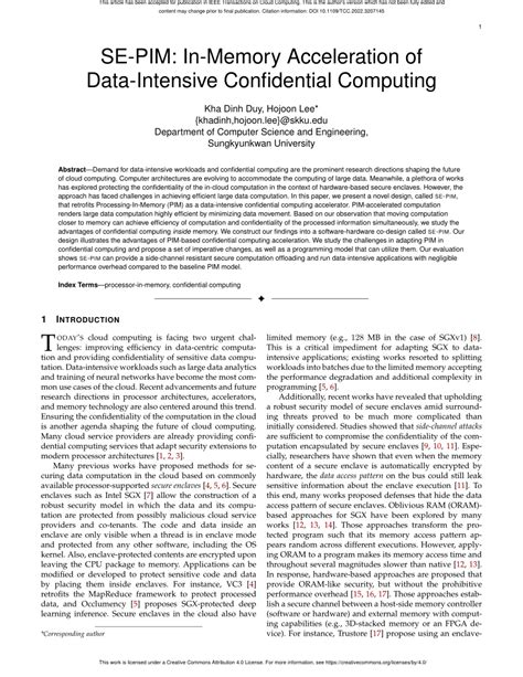 Pdf Se Pim In Memory Acceleration Of Data Intensive Confidential