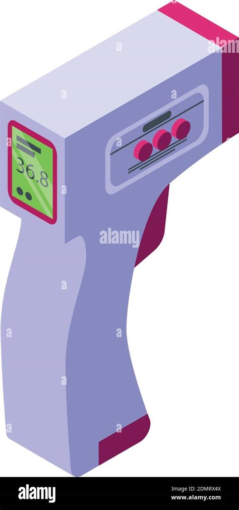 Temperature Digital Thermometer Icon Isometric Of Temperature Digital