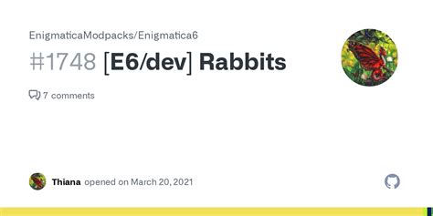 E6dev Rabbits · Issue 1748 · Enigmaticamodpacksenigmatica6 · Github