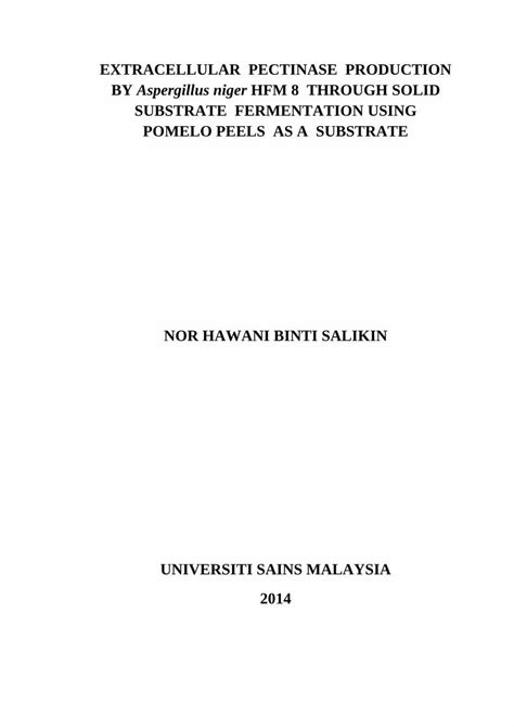 Pdf Extracellular Pectinase Production By · Pdf Filesubstrate
