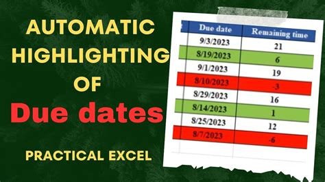 How To Highlight Due Date In Excel Accounting In Excel Practical Excel