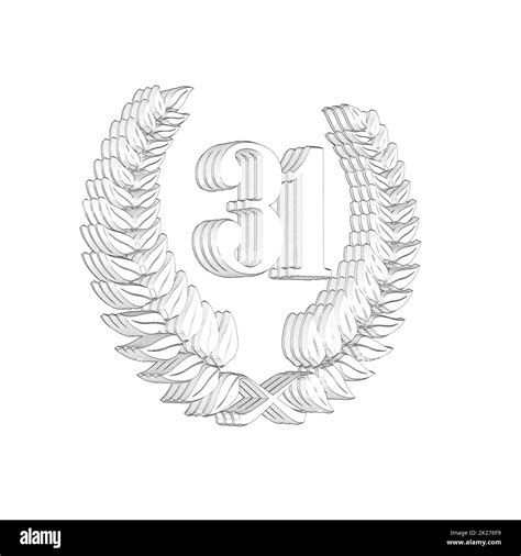 Number With Laurel Wreath Or Honor Wreath As A D Illustration D Rendering Stock Photo Alamy