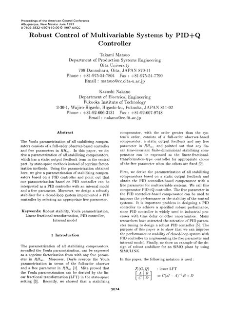 pdf robust control of multivariable systems by pid q controller