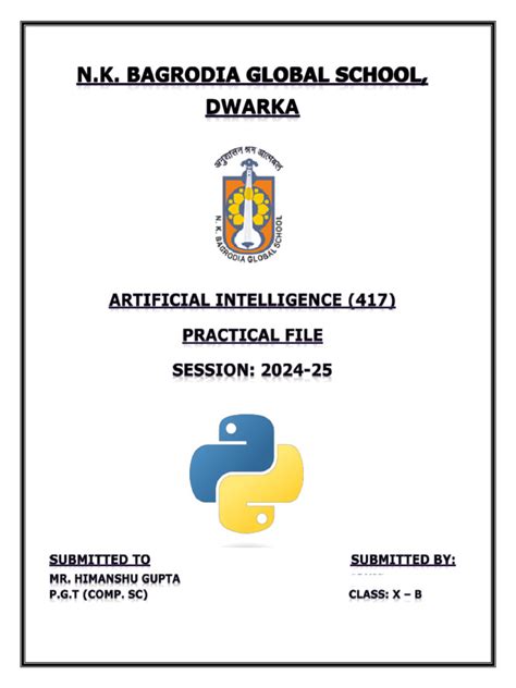 Ai Practical File Class 10th 1 Pdf Chart