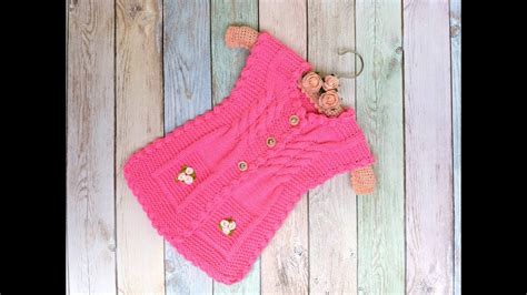 Жилетка для девочки спицами часть 3 МК Youtube