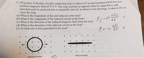 Solved Points A Flexible Circular Conducting Loop Chegg