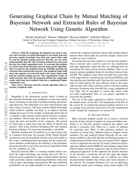 PDF Generating Graphical Chain By Mutual Matching Of Bayesian Network