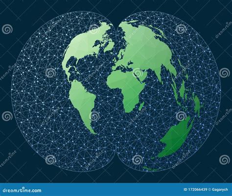 Network Map Of The World Stock Vector Illustration Of National 172066439
