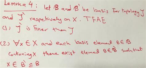 Solved Lemma Let B And B Be Basis For Topology And Y Chegg Com