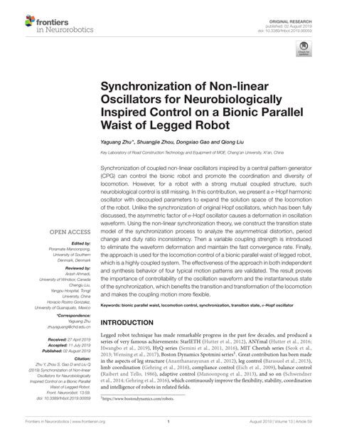 Pdf Synchronization Of Non Linear Oscillators For Neurobiologically