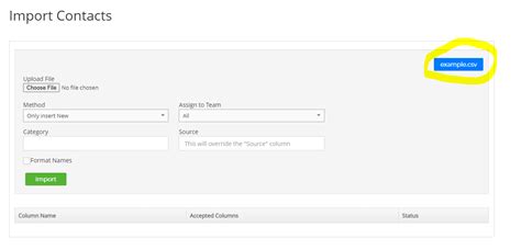 Example Csv File