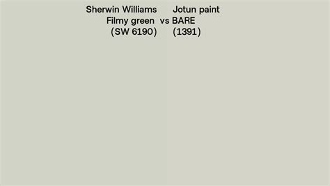 Sherwin Williams Filmy Green Sw 6190 Vs Jotun Paint Bare 1391 Side