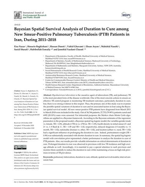 Pdf Bayesian Spatial Survival Analysis Of Duration To Cure Among New