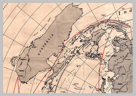 1950 North Polar Azimuthal Equidistant Projection Map I Love Maps
