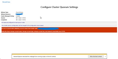 Cluster Cloud Witness Error Rwindowsserver